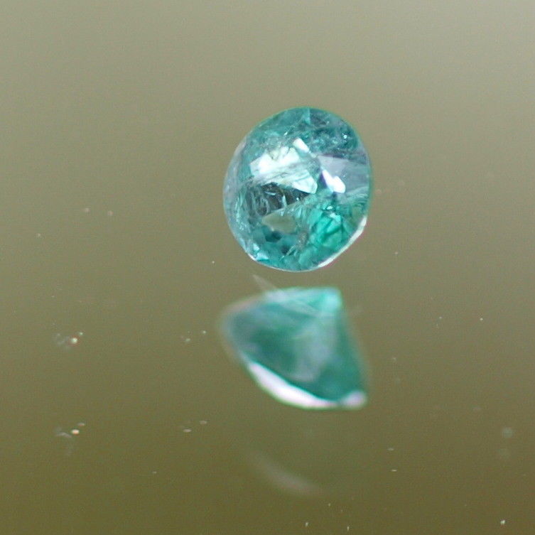 Paraiba Turmalin Brasilien 0 19 Ct Rund Facettiert 3 3 Mm Gr n Leguan